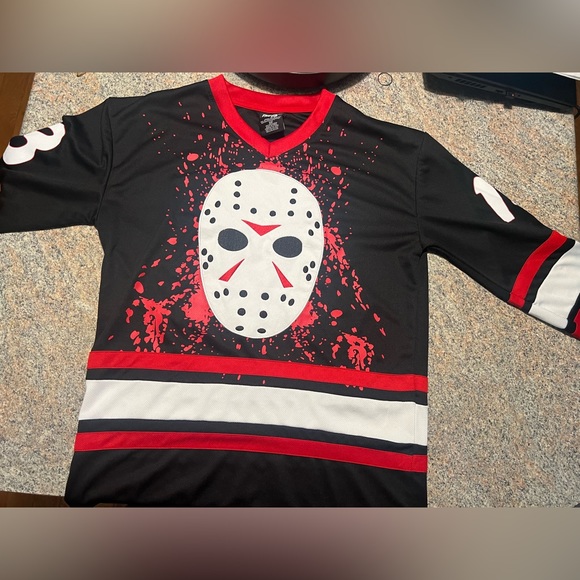 Spencer's | Shirts | Spirit Halloweens Jason Voorhees Hockey Jersey ...